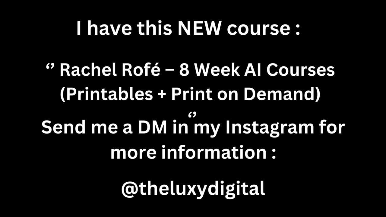 Rachel Rofé – 8 Week AI Courses (Printables + Print on Demand) – Oemed