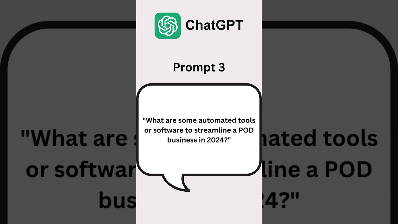ChatGPT prompt for a Print-on-Demand (POD) business | Scaling and ...
