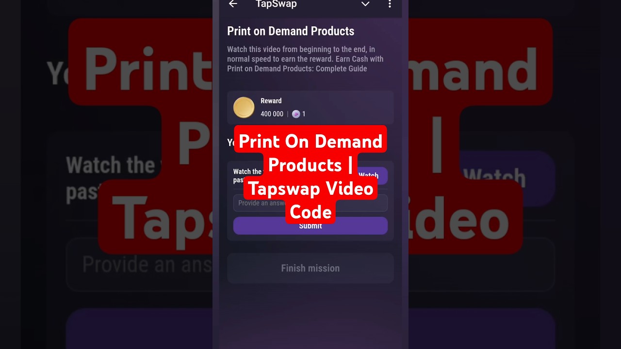 Print On Demand Products | Tapswap Video Code – Oemed